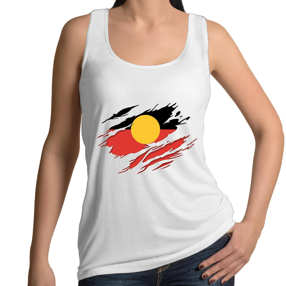 Womens 'Ripped Effect' Singlet – Indigenous Grapevine